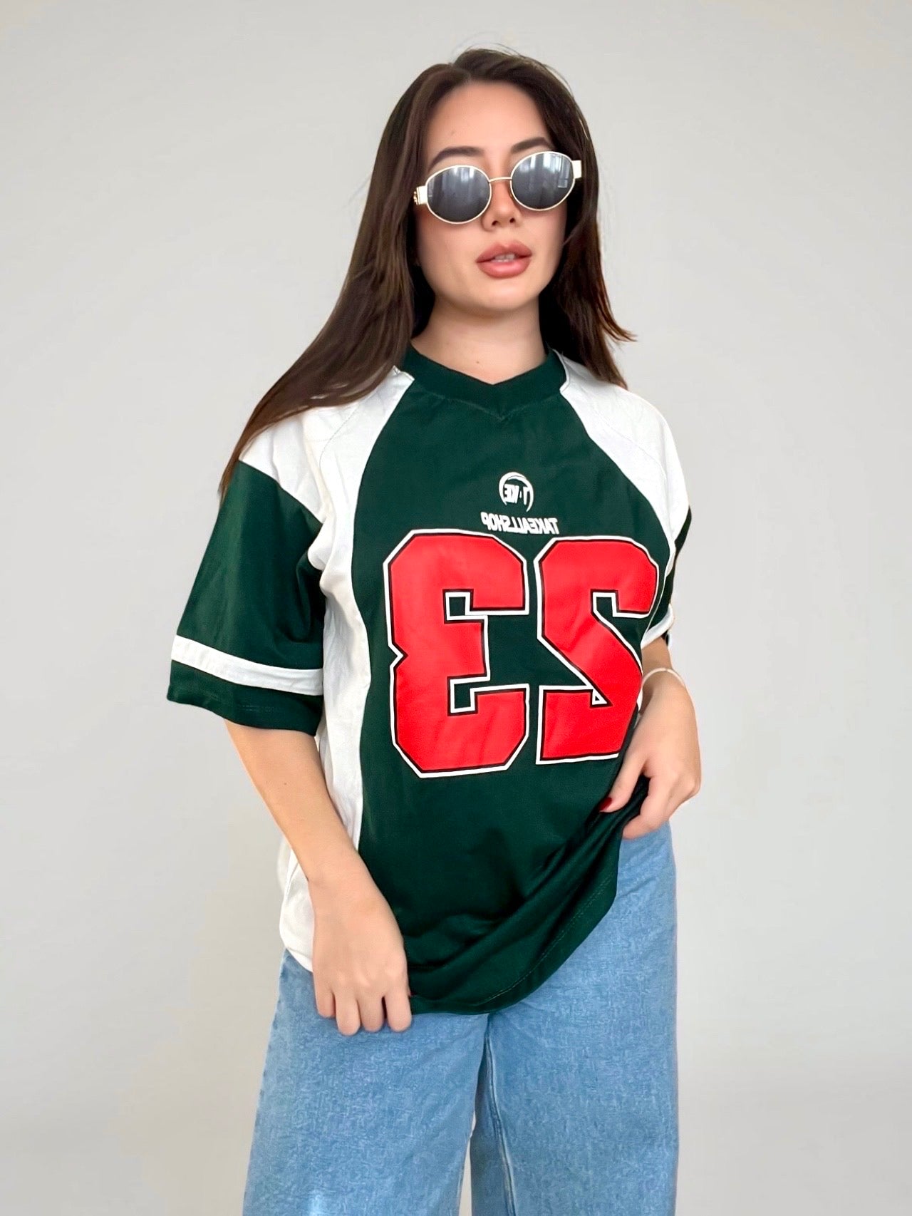 Oversized baseball shirt – Apricot